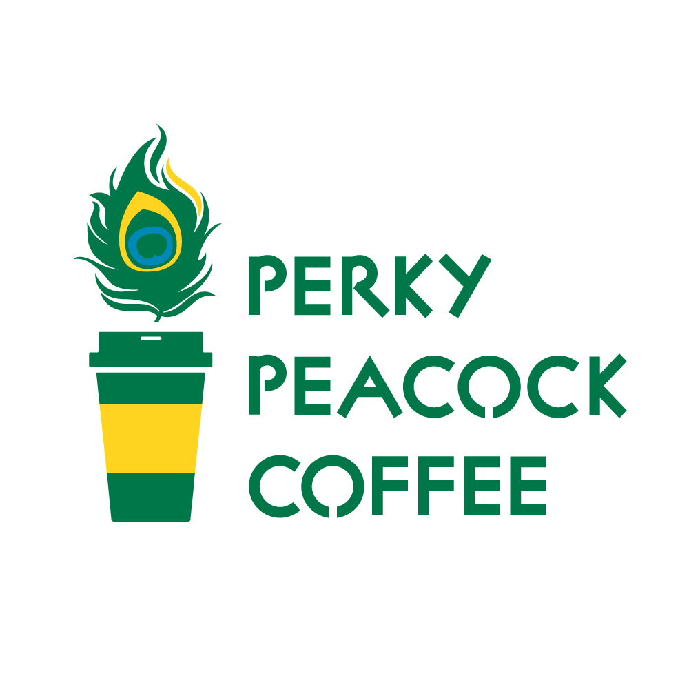 Perky Peacock Coffee- Logo Design - MK Designs